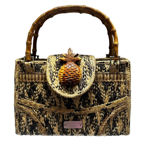 Harl Taylor | Bags | Vintage Rare Harl Taylor Dark Brown Beige Sisal ...